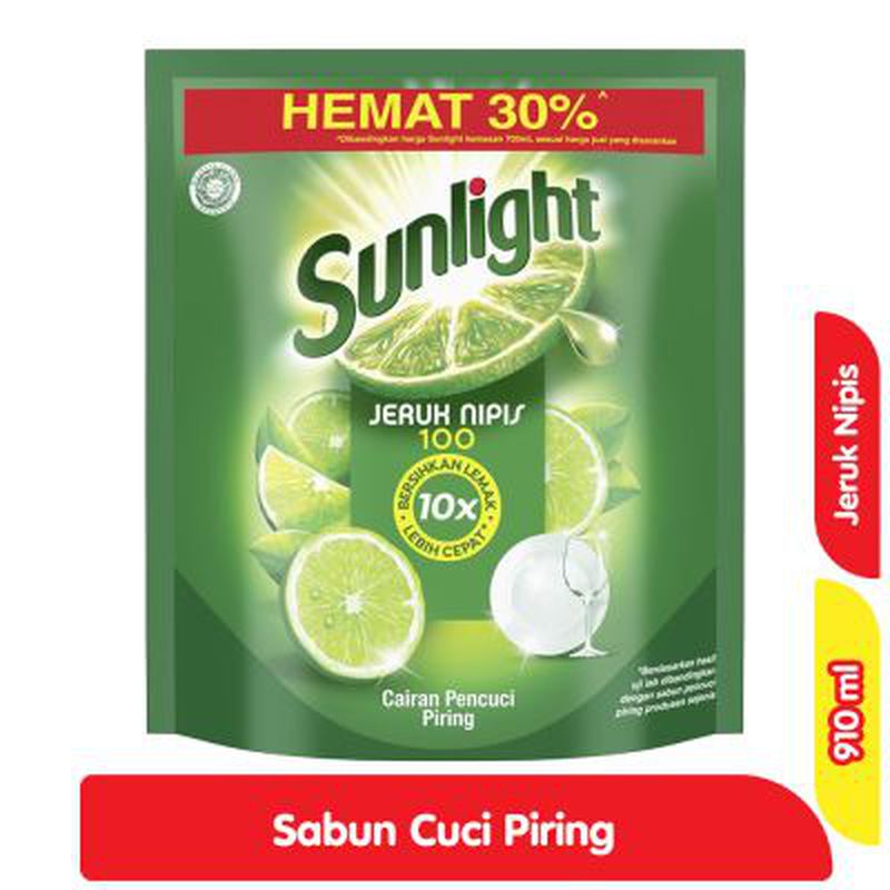 SUNLIGHT PENCUCI PIRING REFILL 910 ML