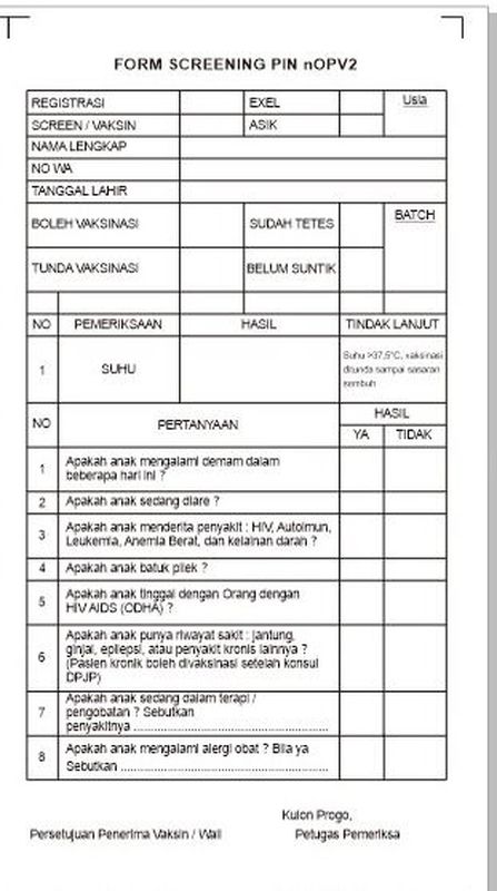 Form Screening Pin nOPV2