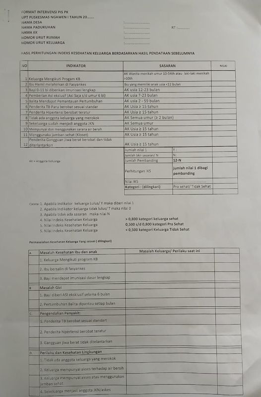 Cetak Hasil Perhitungan Indeks Kesehatan (Bendel)//PUS NG