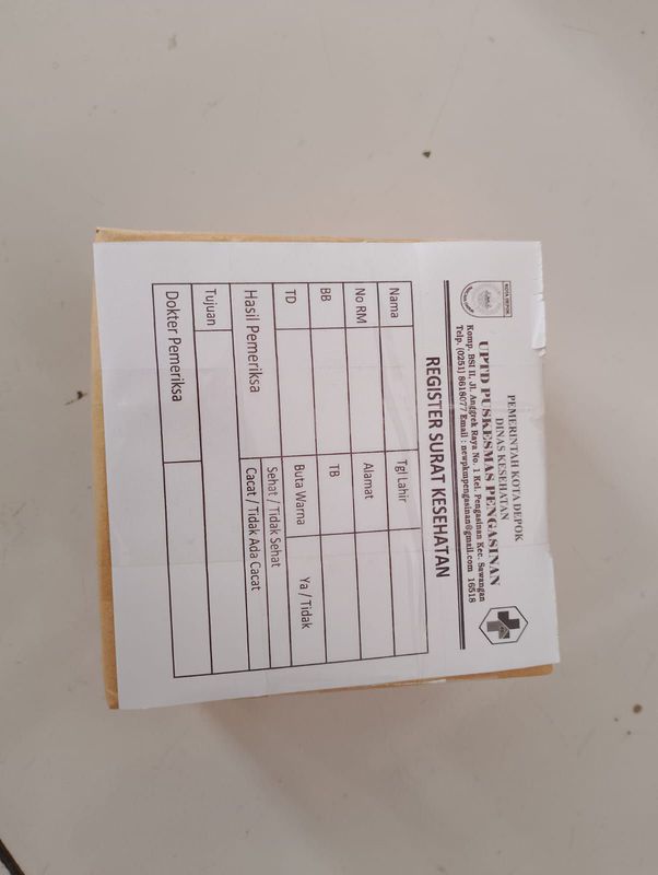 Cetak Form Skrining kesehatan posbindu / 1 Warna / 1 Muka