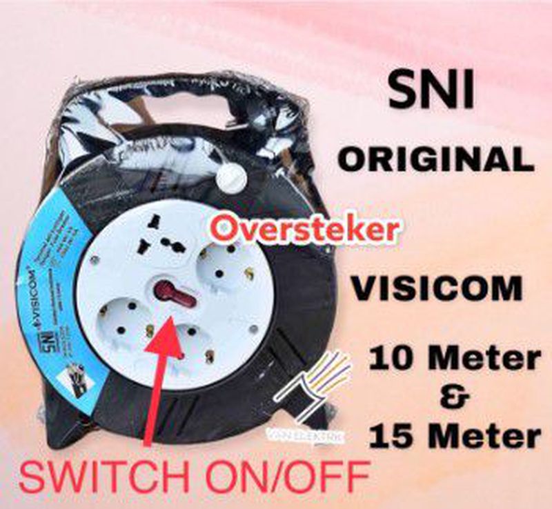 Kabel Roll 15 Meter VISICOM Stop Kontak Over Steker - VISICOM 15Meter