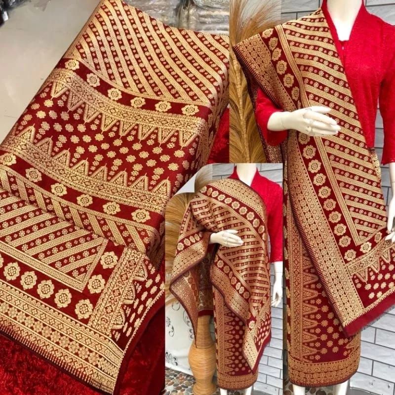 Kain Tenun Songket Motif Lepus Pulir Kandang Mawar