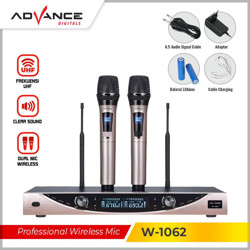 Dual Mic Wireless Profesional Microphone + amplifier mic wireless