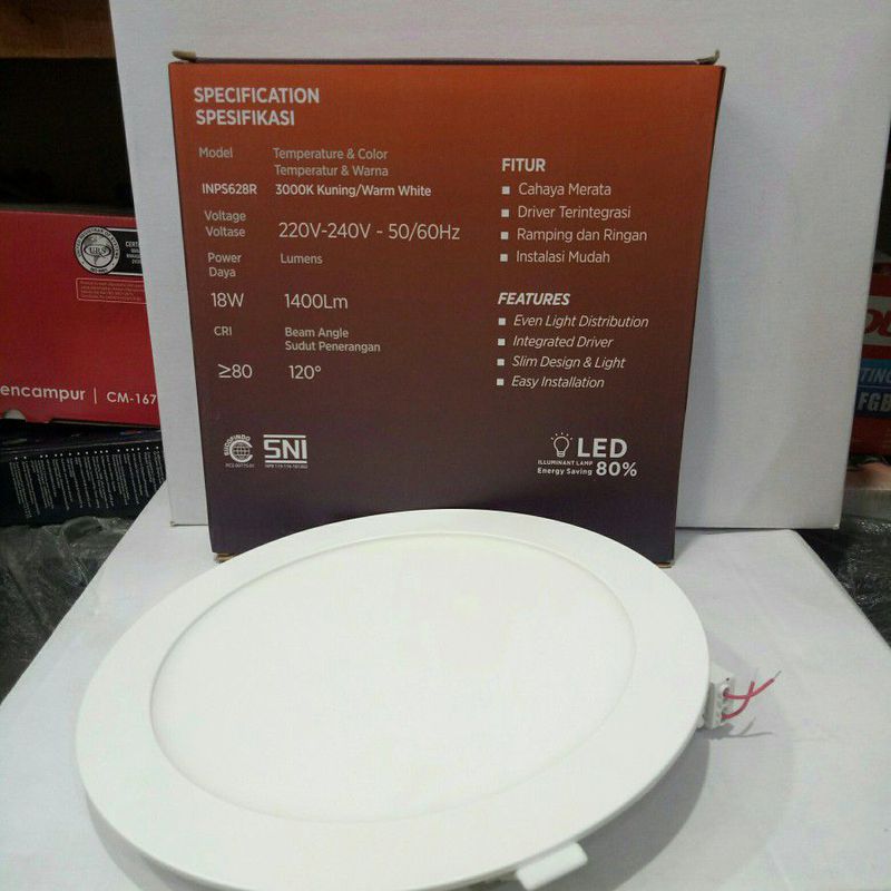 Lampu Listrik Lampu Downlight Lampu DownLight LED Panel 18 watt (Bulat)