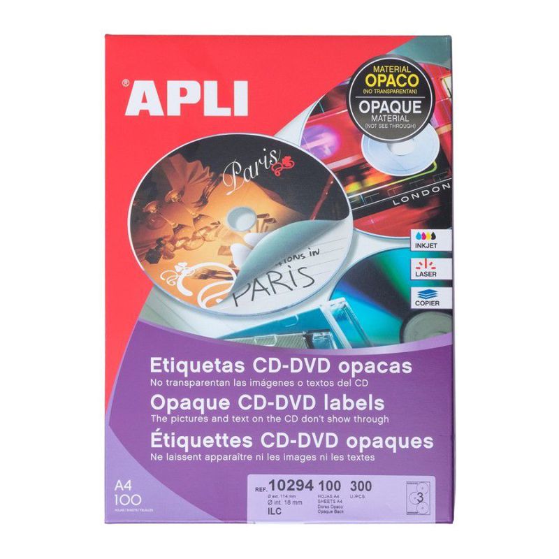 Apli_Label Permanent Opaque Mega CD/DVD 300 unit