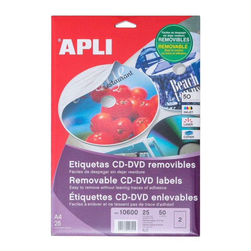 Apli_Label Removable Mega CD/DVD 50 unit