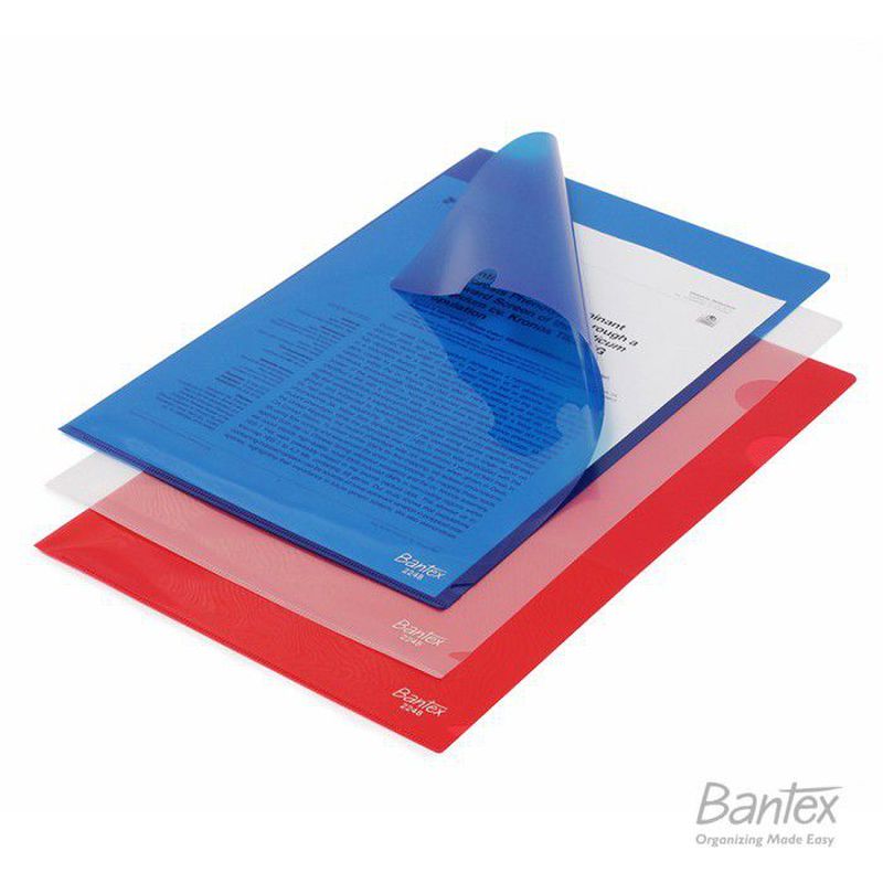 BANTEX Map L Plastik Clear Sleeve L Folder Folio (12 pcs) - Red