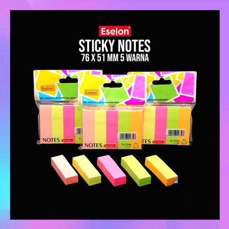 STICK NOTE / STICKY NOTES ESELON 5 WARNA 76 x 51mm