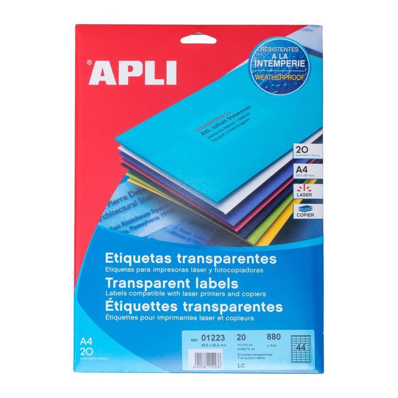 APLI Label Polyester / Plastik Transparent 48.5 X 25.4MM 880 unit