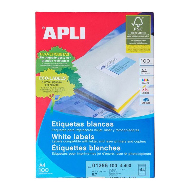 APLI Label White Paper 48,5 X 25,4MM 4400 unit
