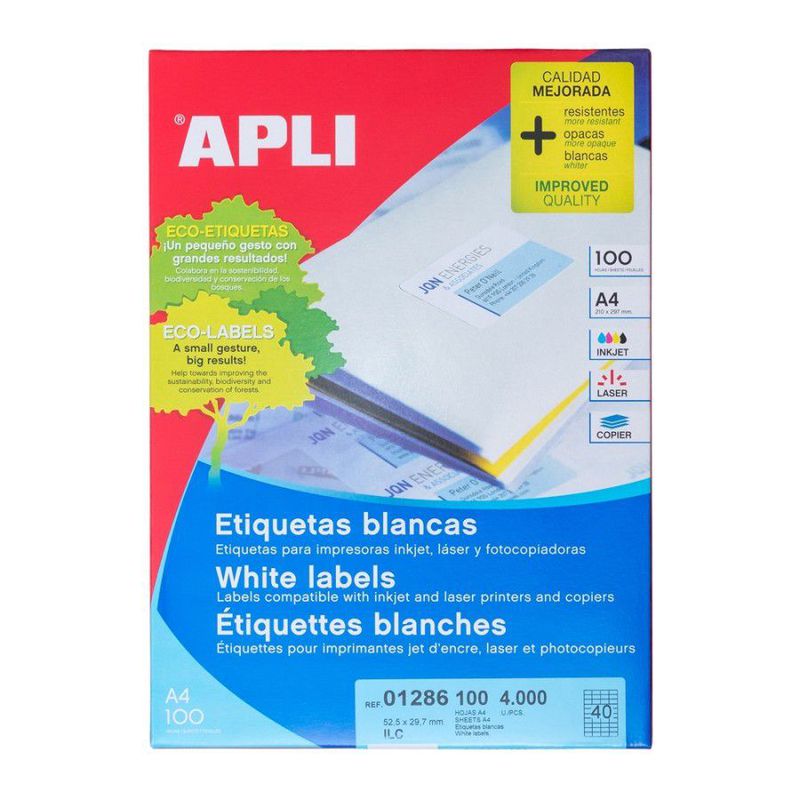 APLI Label White Paper 52,5 X 29,7MM 4000 unit