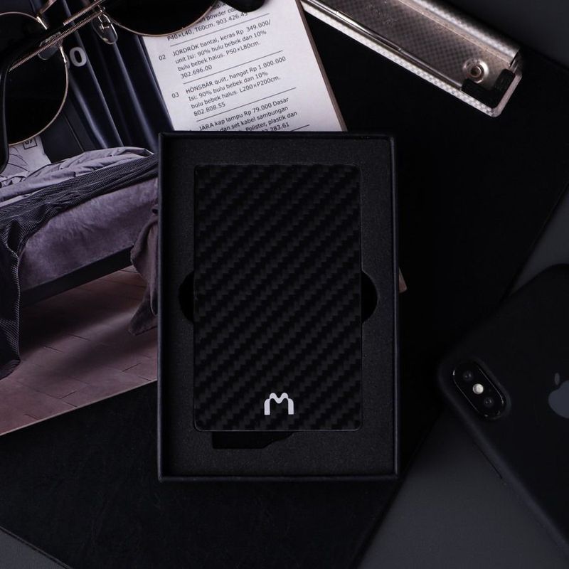 Mediatech 3K RFID Carbon Fiber Card Holder Black Dompet Kartu RFID ...