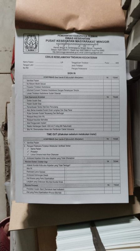 Form Cek List Keselamatan Tindakan Kedokteran