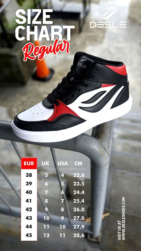 Desle Shoes Sneakers Running Run Fast - Hitam Putih - 45