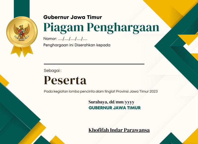 Piala / Throphy + Piagam (Custom)