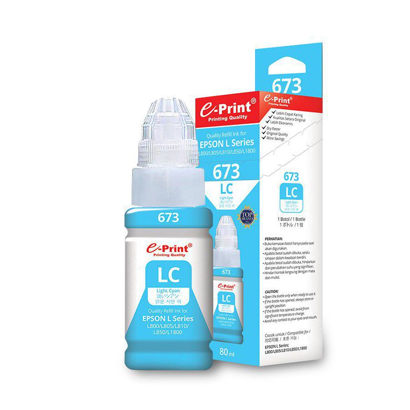 TINTA PRINTER L SERIES TYPE 673 E PRINT 80 ML LIGHT CYAN