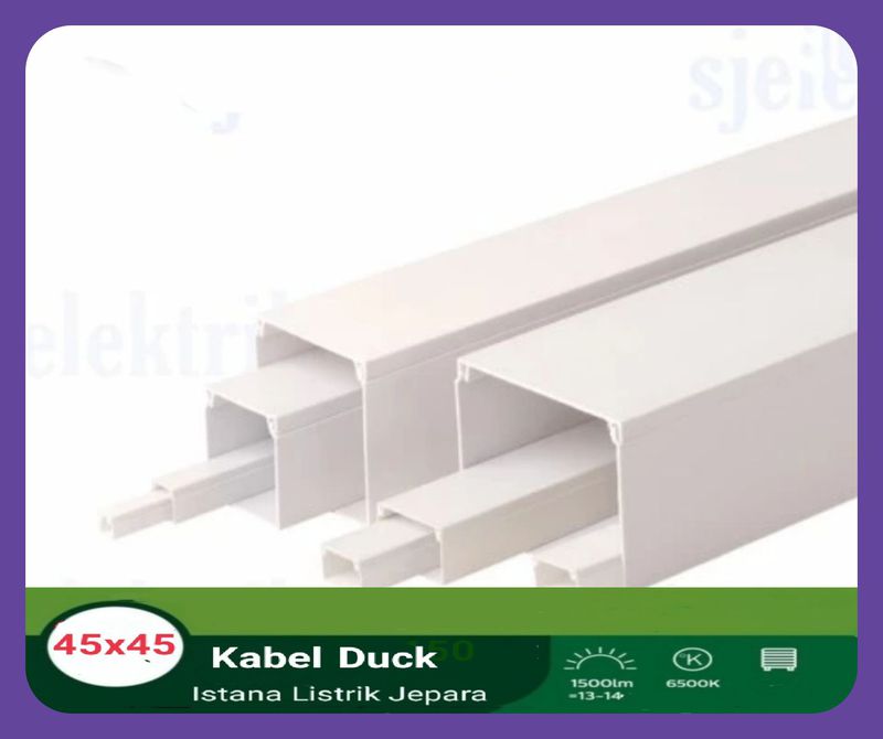 Kabel duck segi 45x45 , 1,7 meter putih