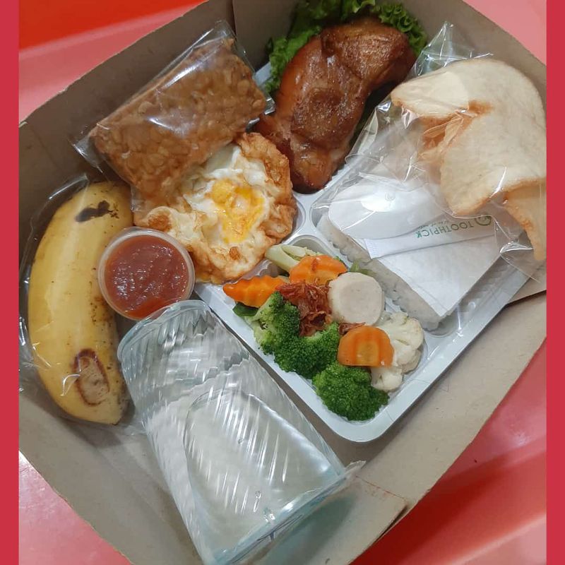 Paket nasi box lauk sayur