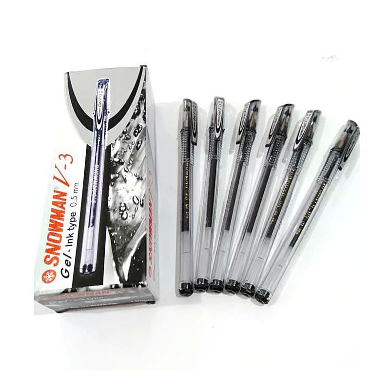 Pulpen / Bolpen / Bolpoint / Pen Gel Snowman V - 3 / V3 ( 1 pak isi 12 pcs)