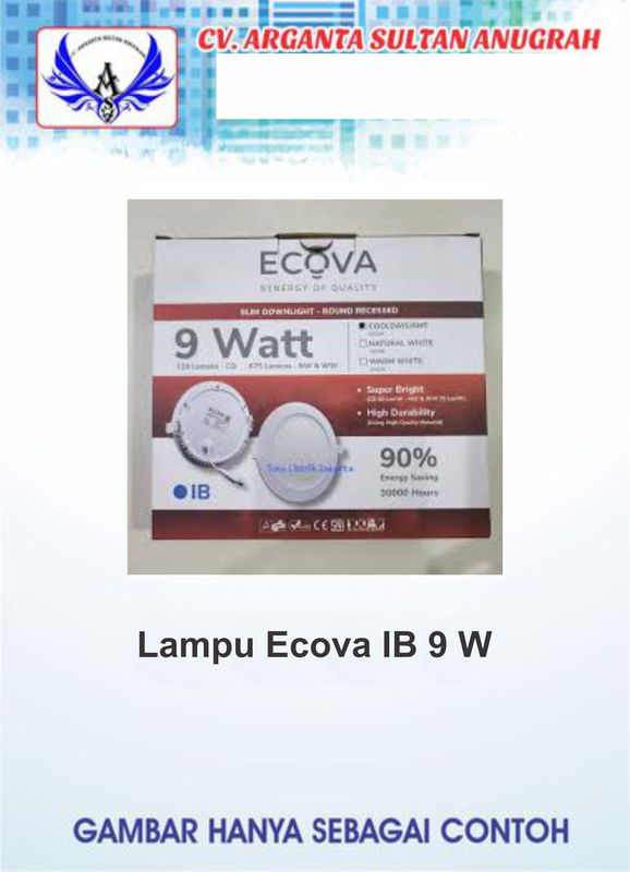 Lampu Ecova Slim inbow bulat 12 watt