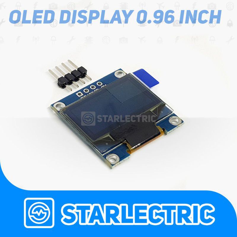 LCD OLED 0.96 WHITE I2C Modul Display 0,96 OLED Putih Uno - solder
