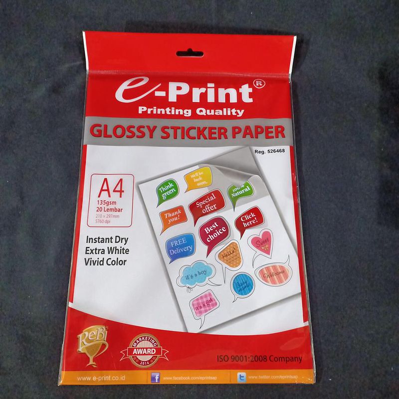 KERTAS STIKER EPRINT GLOSSY
