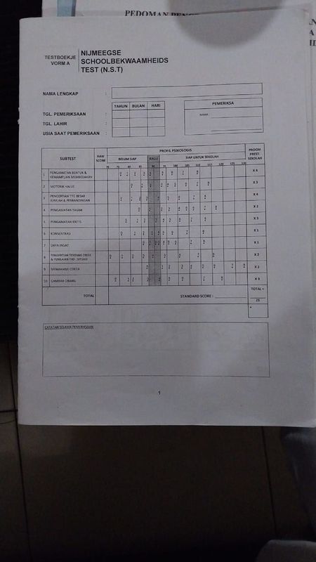 BUKU TESTBOEKJE VORM A - POLIS AUTIS (BUKU)