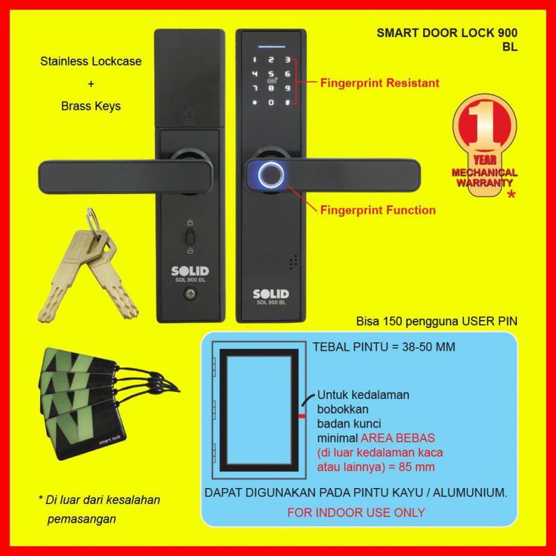 Solid Smart Door Lock SDL 700 BL