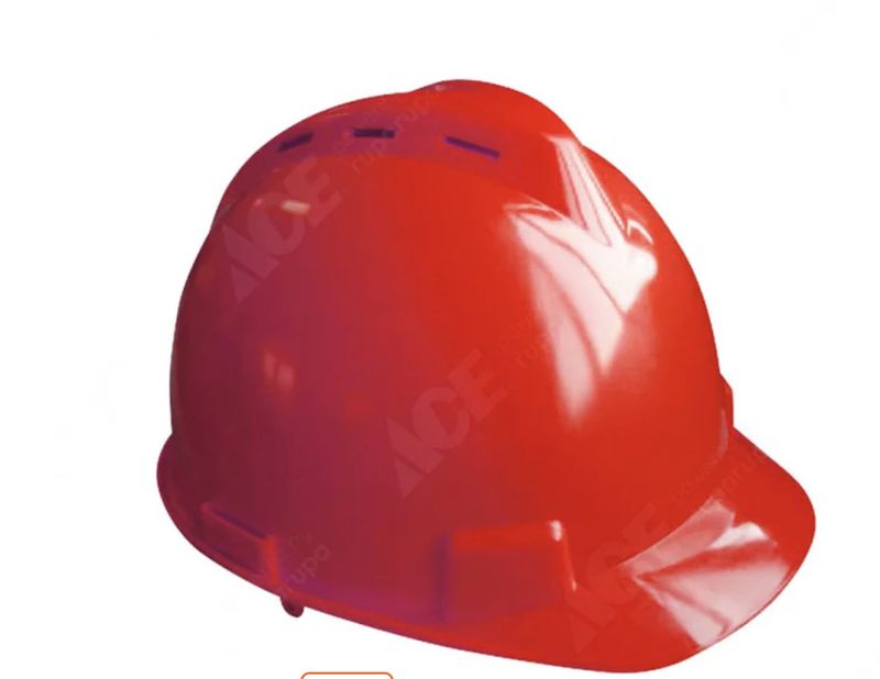 KRISBOW BRIM VENTED HELM KESELAMATAN KERJA HDPE MERAH
