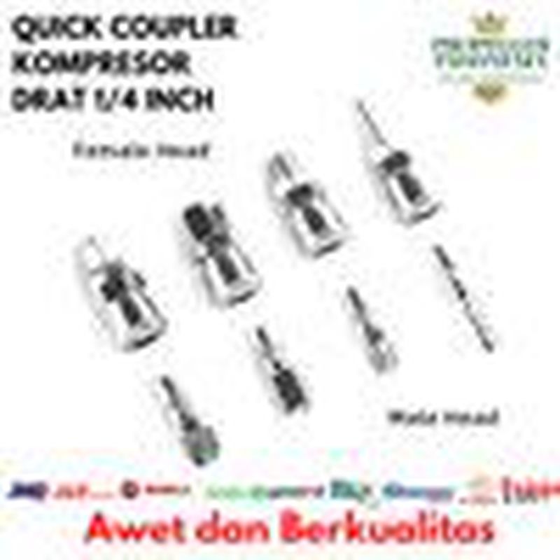 Quick Coupler Connector Angin Neple Kompresor Universal Drat 1/4 Inch