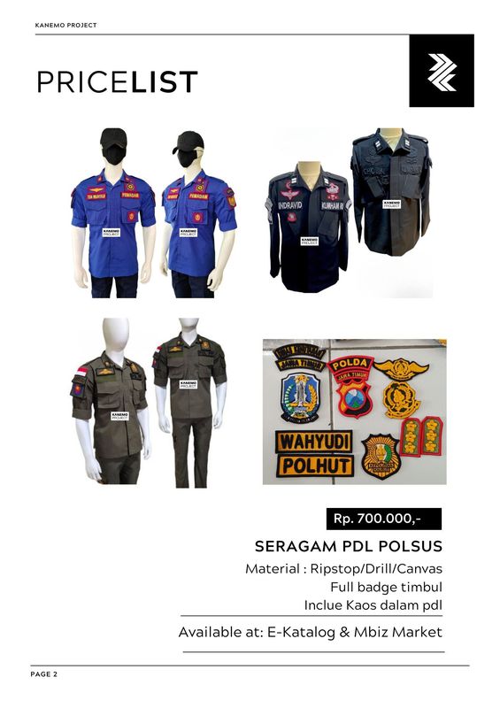 SERAGAM PDL BAJU CELANA POLSUS (DAMKAR/POL PP/POLSUSPAS/POLHUT)
