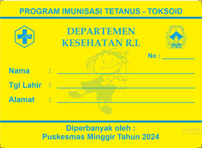 Kartu Program Imunisasi Tetanus