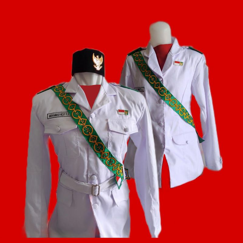 SETELAN SERAGAM PASKIBRA CEWE&COWO + ATRIBUT LENGKAP