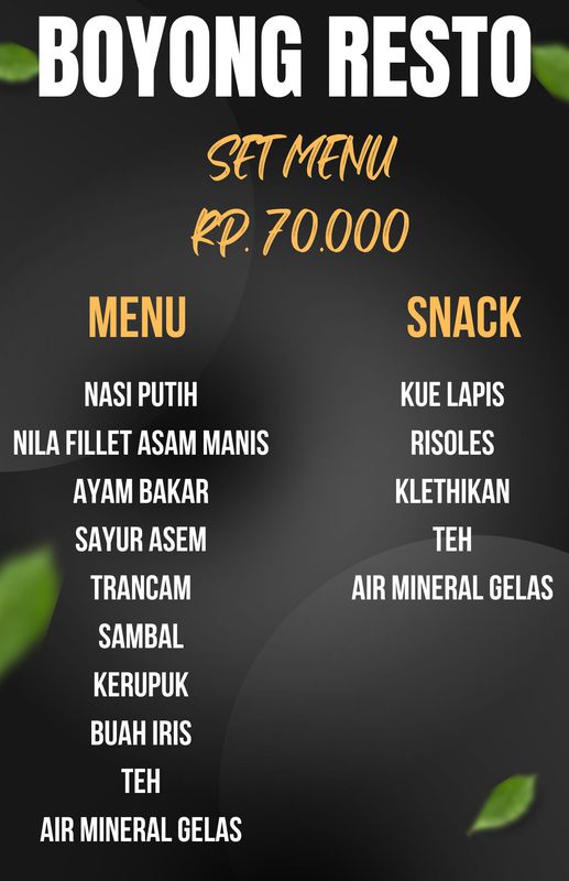 set menu
