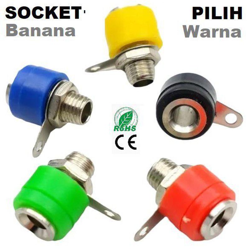 Banana Plug Female Socket 4mm - Biru