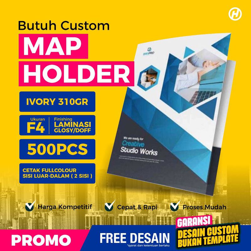 CETAK MAP FOLDER/STOP MAP F4 fullcolour / Kantor Custom (500PCS)