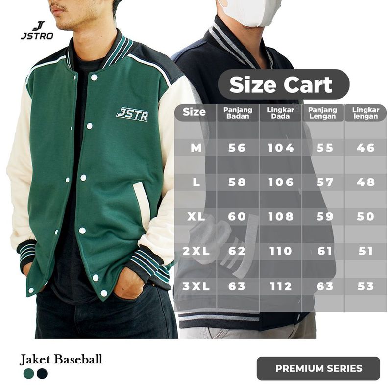 JAKET VARSITY COSTUME BORDIR KOMBINASI 2 WARNA - S