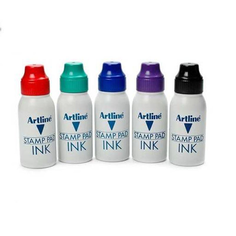 Stamp Pad Ink 50 cc Warna (Ungu, Merah, Hitam, Hijau)