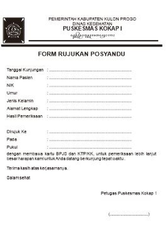 Form Rujukan Posyandu