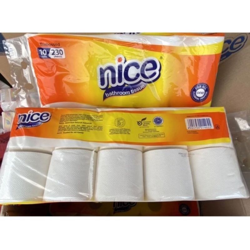 Tisu Nice Roll 238 Sheet isi 10 rolls/ Pack