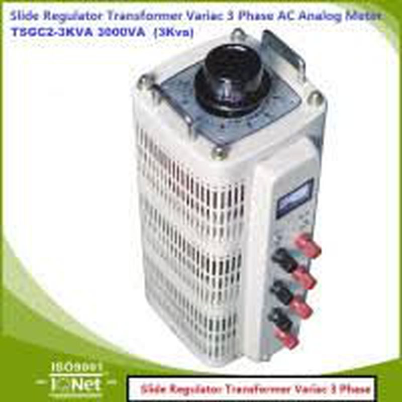 Slide Regulator Transformer Variac 3 Phase AC Analog Meter TSGC2-3KVA