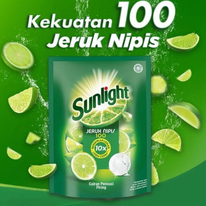 Sunlight Sabun Cuci Piring Refill Pouch Lime 635ml