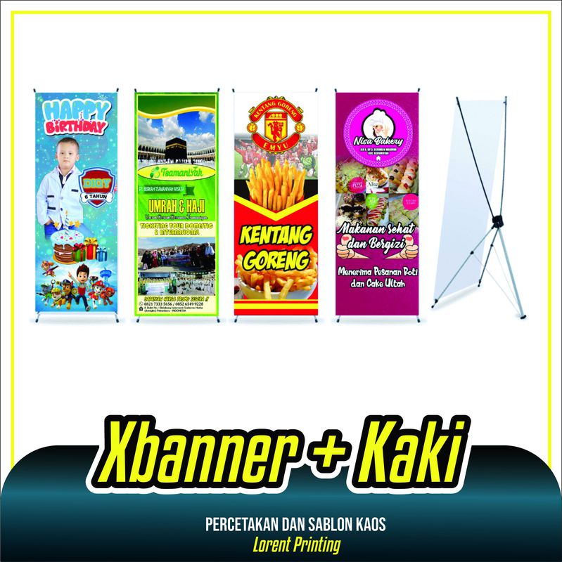 XBanner / X Banner Kantor / Instansi + Kaki Banner uk. 160x60