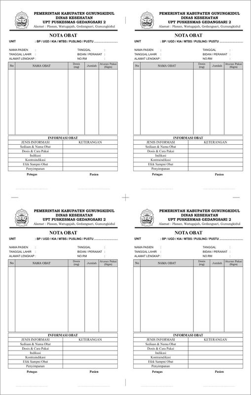 NOTA OBAT PUSKESMAS GEDANGSARI II