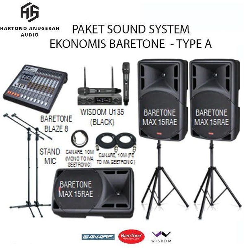 PAKET SOUND SYSTEM EKONOMIS BARETONE TYPE A