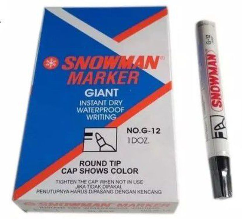 SPIDOL SNOWMAN MARKER PERMANEN G-12 ISI 12 PCS