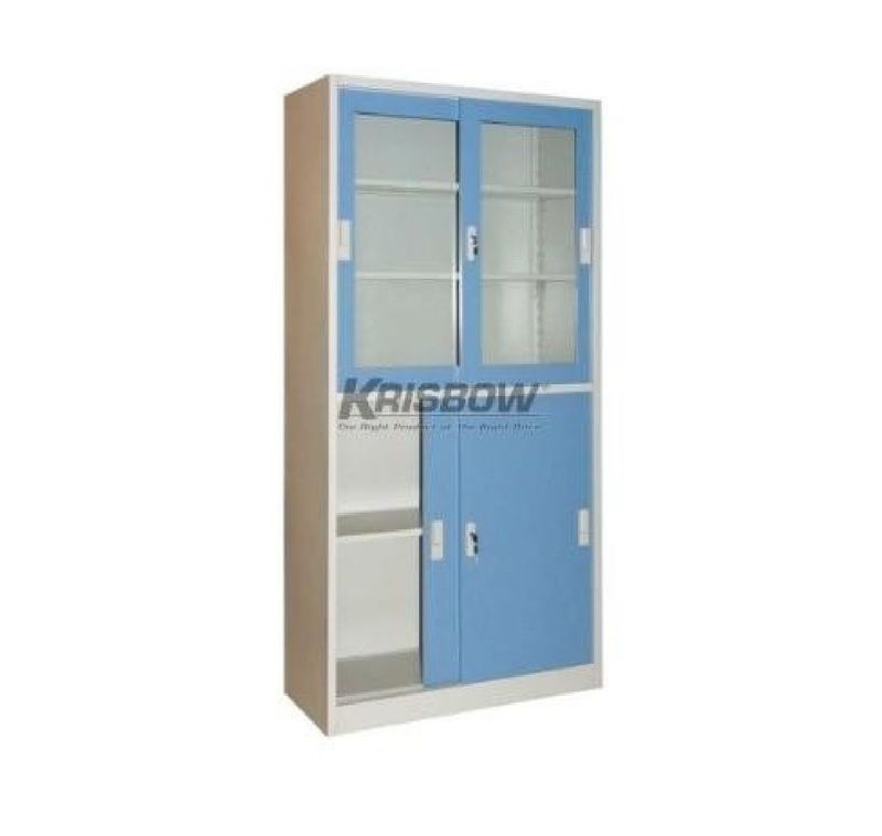 FILE CABINET 4 SHELF 4 DOOR SLIDING BLUE KRISBOW