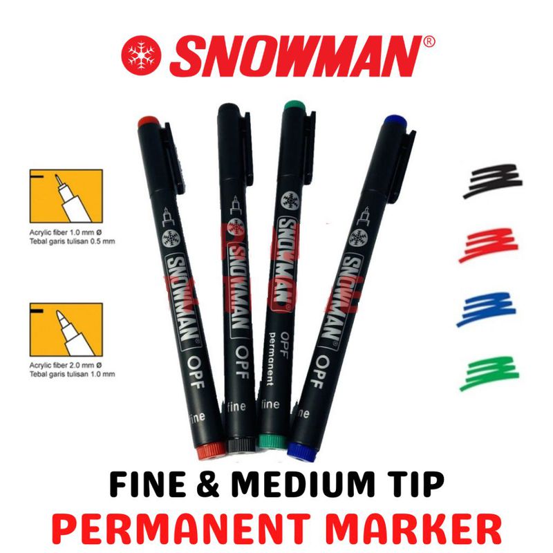 Spidol Snowman Permanent OPF - OPM Hitam