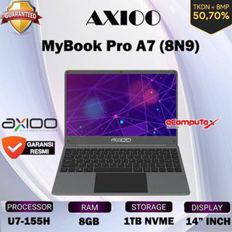 AXIOO MYBOOK PRO A7 (8N9) ULTRA 7-155H RAM 8GB/1TB NVME 14"INCH WINDOWS 11 ORIGINAL - TDKN RESMI
