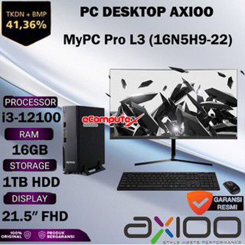 PC DESKTOP AXIOO MYPC PRO L3 (16N5H9-22) i3-12100 16GB/512GB NVME+1TB ...